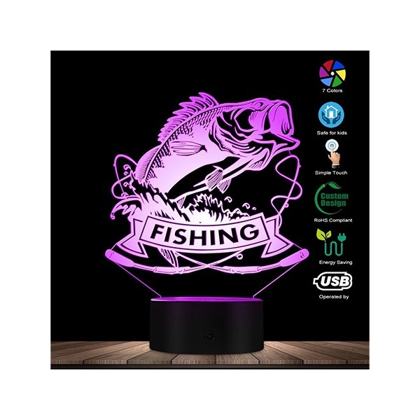 Fishing Bass Lamp 3D LED - BuzzerFish – BUZZERFISH
